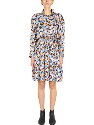 Kenzo KENZO Blurred Flowers High Neck Dress Multicolor