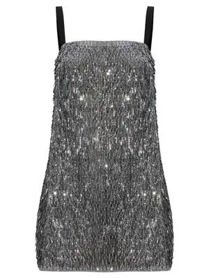 Dolce & Gabbana Embellished Mini Dress - Silver