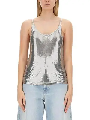 Rabanne Wire Mesh Tank Top - Silver