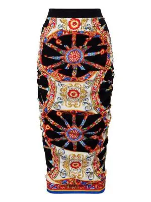 Dolce & Gabbana Carretto Silk-blend Midi Skirt - Multicoloured