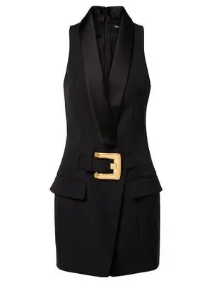 Balmain Virgin Wool Mini Dress - Black
