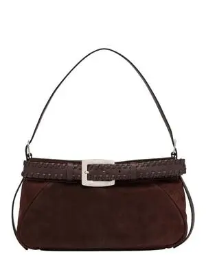 Staud Brooklyn Small Suede Shoulder Bag - Brown