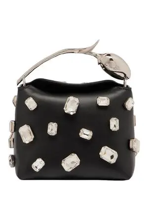 Erdem Embellished Leather Mini Bag - Black