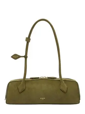 Alaïa Alaia Le Teckel Medium Suede Shoulder Bag Green