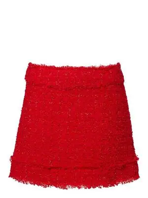 Dolce & Gabbana Cotton-blend Bouclé Mini Skirt - Red
