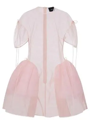 Simone Rocha Sheer Tulle Mini Dress - Pink
