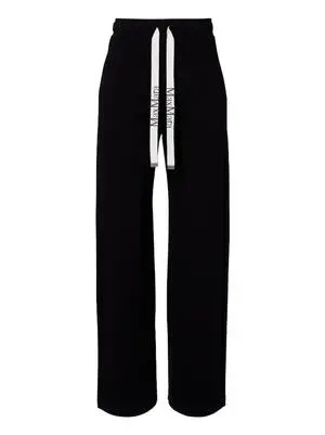 Max Mara Cotton-blend Wide-leg Pants - Black