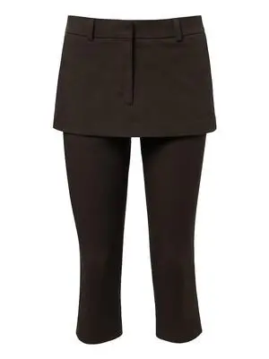 Acne Studios Layered Cotton Capri Pants - Brown