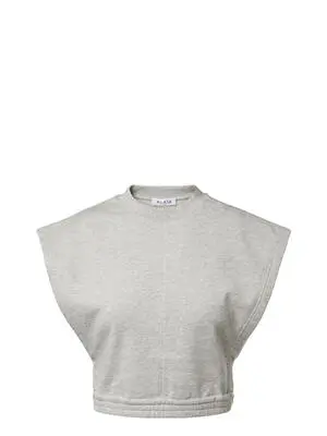 Alaïa Cotton-blend Fleece Crop Top - Grey