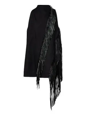 Sportmax Fringed Halterneck Cotton Top - Black