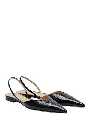 Victoria Beckham Pointed Toe Slingback Flats - Black