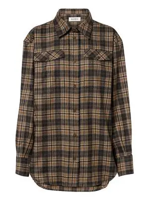 RÓHE Checked Wool-blend Overshirt - Brown