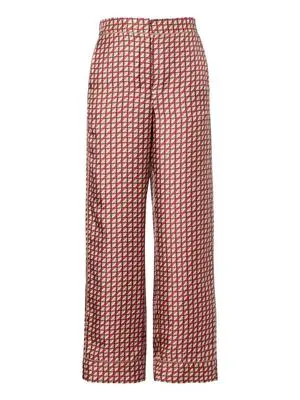 Max Mara Printed Silk Wide-leg Pants - Multicoloured
