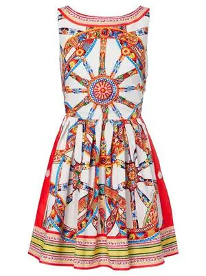 Dolce & Gabbana Carretto Print Cotton Mini Dress - Multicoloured