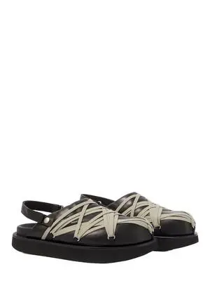Rick Owens Megalace Leather Mules - Black