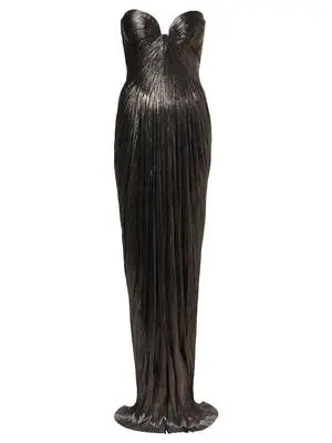 MARIA LUCIA HOHAN Nadira Silk Bustier Gown - Grey