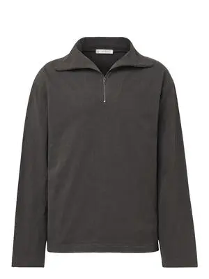THE ROW Marcielo Cotton Half-zip Top - Grey