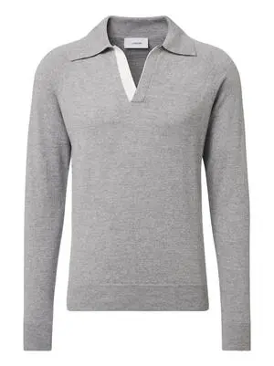 LARDINI Virgin Wool And Cashmere Polo Sweater - Grey