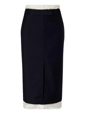 RÓHE Wool And Mohair Midi Skirt - Blue