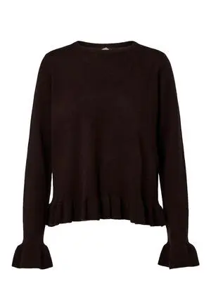 Jardin Des Orangers Ruffled Virgin Wool And Cashmere Sweater - Brown