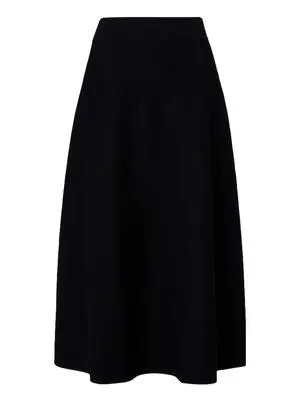 Max Mara Knitted A-line Midi Skirt - Black