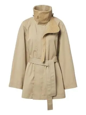 Bottega Veneta Bottega Veneta Cotton Trench Coat With Leather Trim Beige