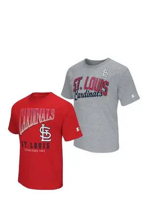 STARTER Heather Gray St. Louis Cardinals Two-pack T-shirt Set - Red