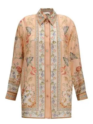 Zimmermann Roselight Silk Habotai Printed Shirt - Multicolor
