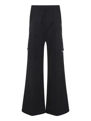 Rick Owens Rick Owens Flared Cotton Pants With Zip Details Black
