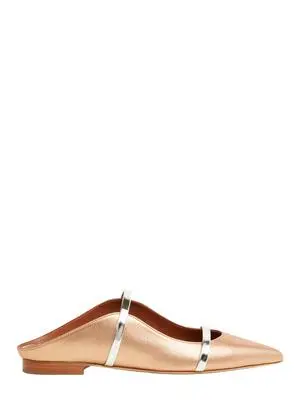 MALONE SOULIERS Metallic Leather Maureen Mules - Gold