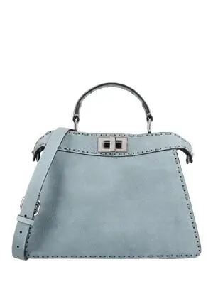 Fendi Peekaboo Iseeu Small Bag In Nubuck Leather - Silver