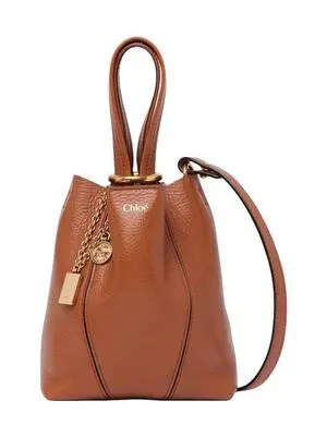 Chloé Spin Small Tote Bag In Grainy Leather - Multicolor