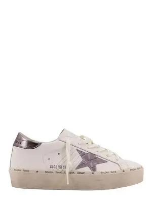 GOLDEN GOOSE Hi Star Leather Sneakers With Side Logo - Multicolor