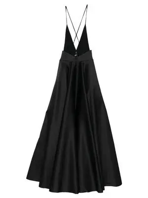 Solace London A-line V-neck Evening Dress - Black
