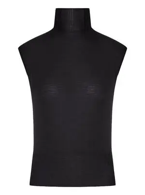 Rick Owens Wool Turtle Knitted Top - Black