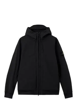 Stone Island Soft Shell-r Jacket With E.dye® Technology - Black