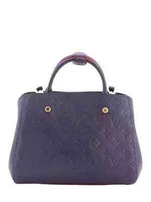 LOUIS VUITTON Monogram Empreinte Montaigne Bb Satchel - Blue