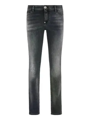 Philipp Plein Distressed Slim-fit Jeans - Grey
