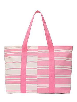 Victoria's Secret Heritage Stripe Canvas Tote Bag - Print