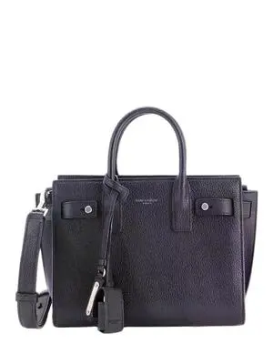 Saint Laurent Leather Nano Tote Bag - Black