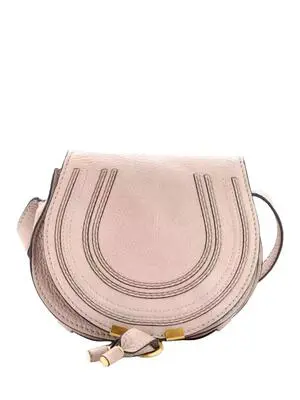 Chloé Marcie Leather Small Crossbody Bag - Grey