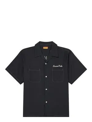 HUMAN MADE Souvenir Logo-embroidered Poplin Shirt - Black