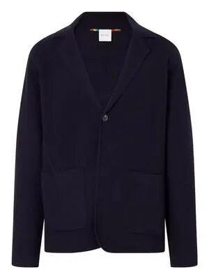 Paul Smith Knitted Merino Wool Blazer - Blue