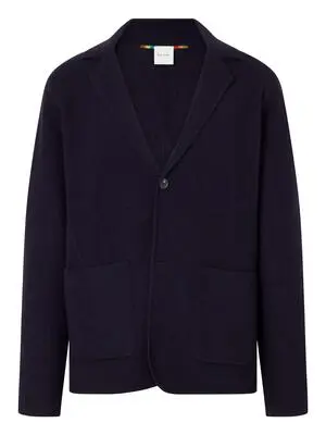 Paul Smith Knitted Merino Wool Blazer - Navy
