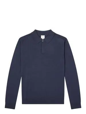 Paul Smith Merino Wool Polo Shirt - Blue
