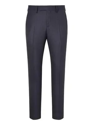 LARDINI Straight-leg Wool Suit Trousers - Blue
