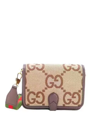Gucci Jumbo Gg Canvas Small Messenger Bag - Brown