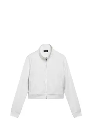 Gucci Ribbed Cotton Jersey Zip Hoodie With Web - White