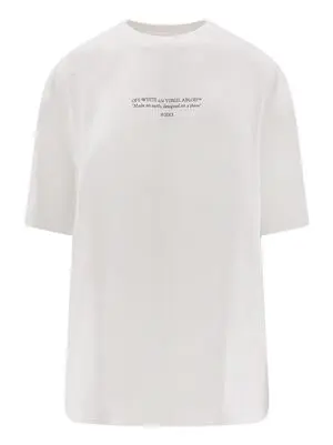 Off-White Cotton T-shirt With Logo Print - White