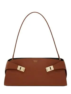 FERRAGAMO FERRAGAMO East-West Leather Shoulder Bag With Gancini Buckle Detail Multicolor